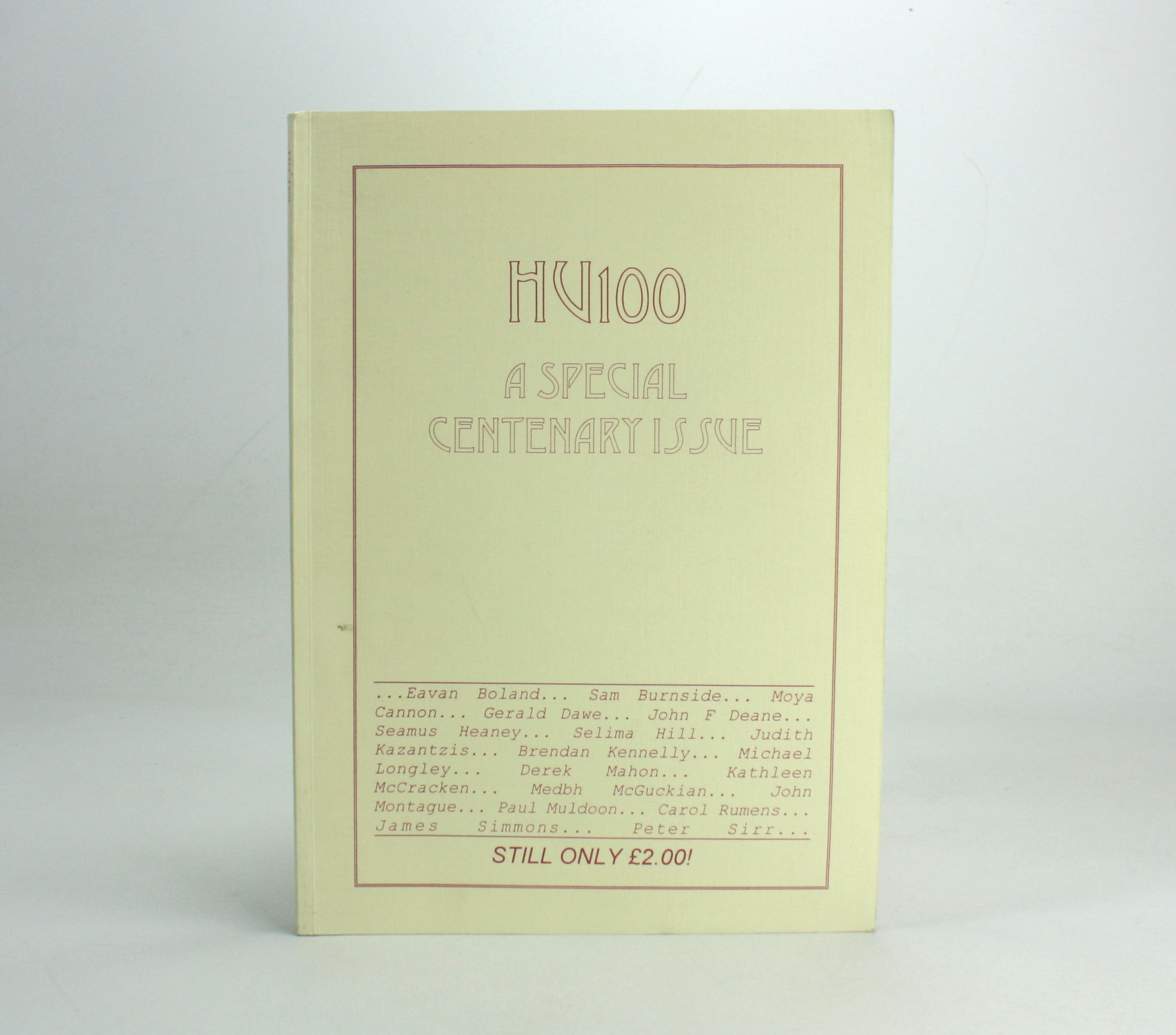 HU100; A Special Centenary Issue (The Honest Ulsterman), Autumn 1995 ...