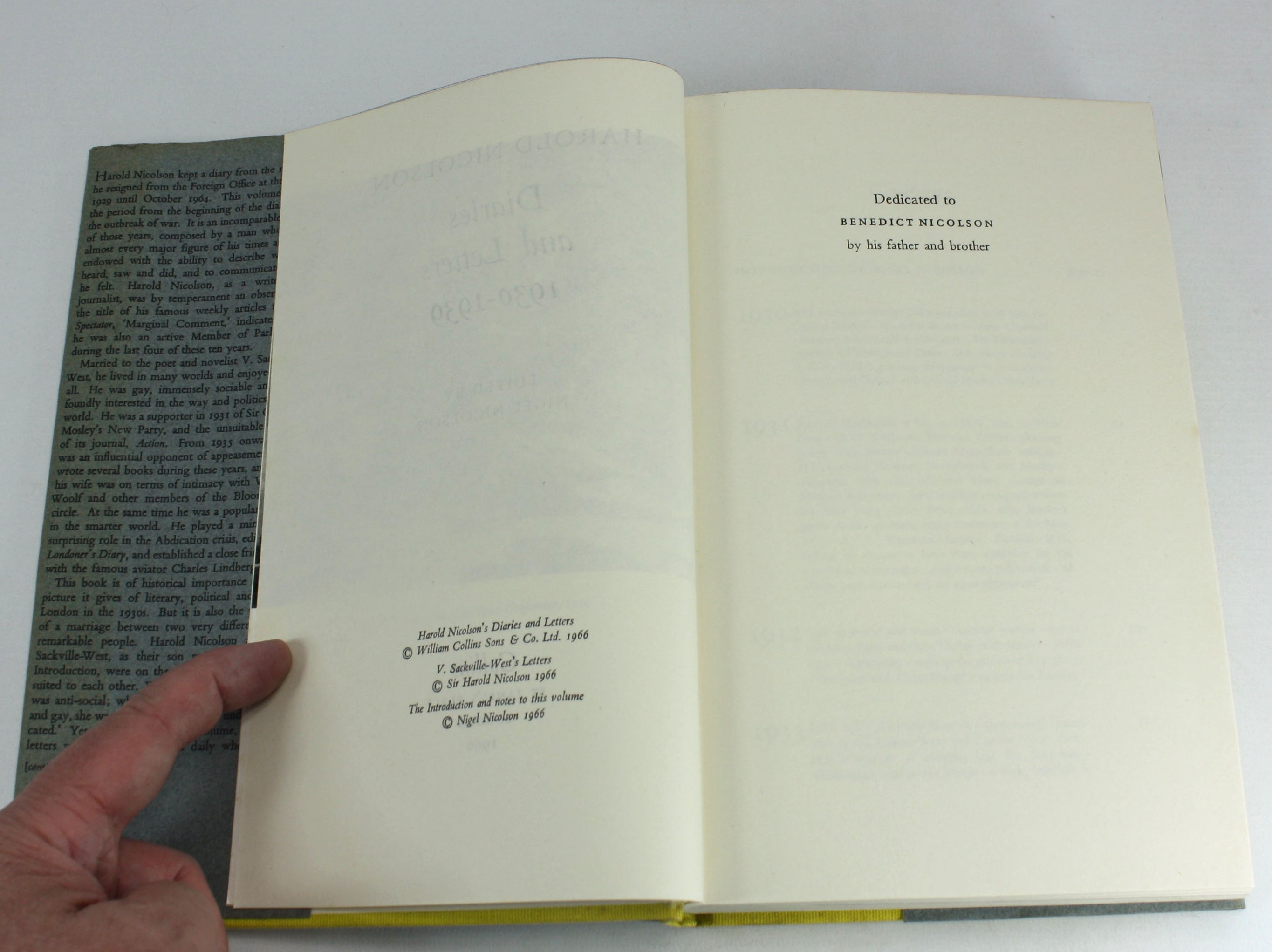 Harold Nicolson; Diaries and Letters 1930-1962, 3 Volume Set — Lanna ...