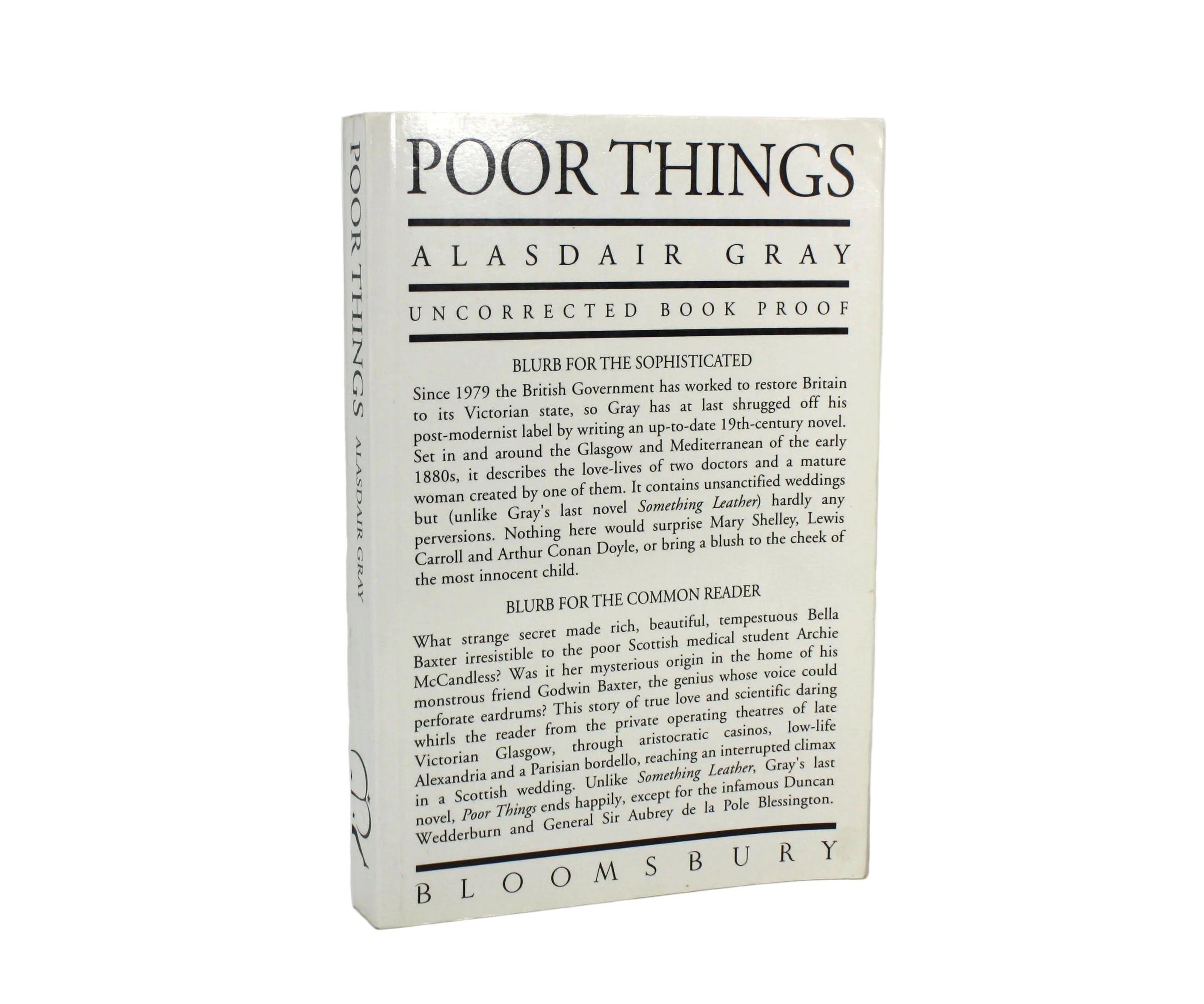Poor Things, by Alasdair Gray; Uncorrected Signed Book Proof, 1992 Pro ...