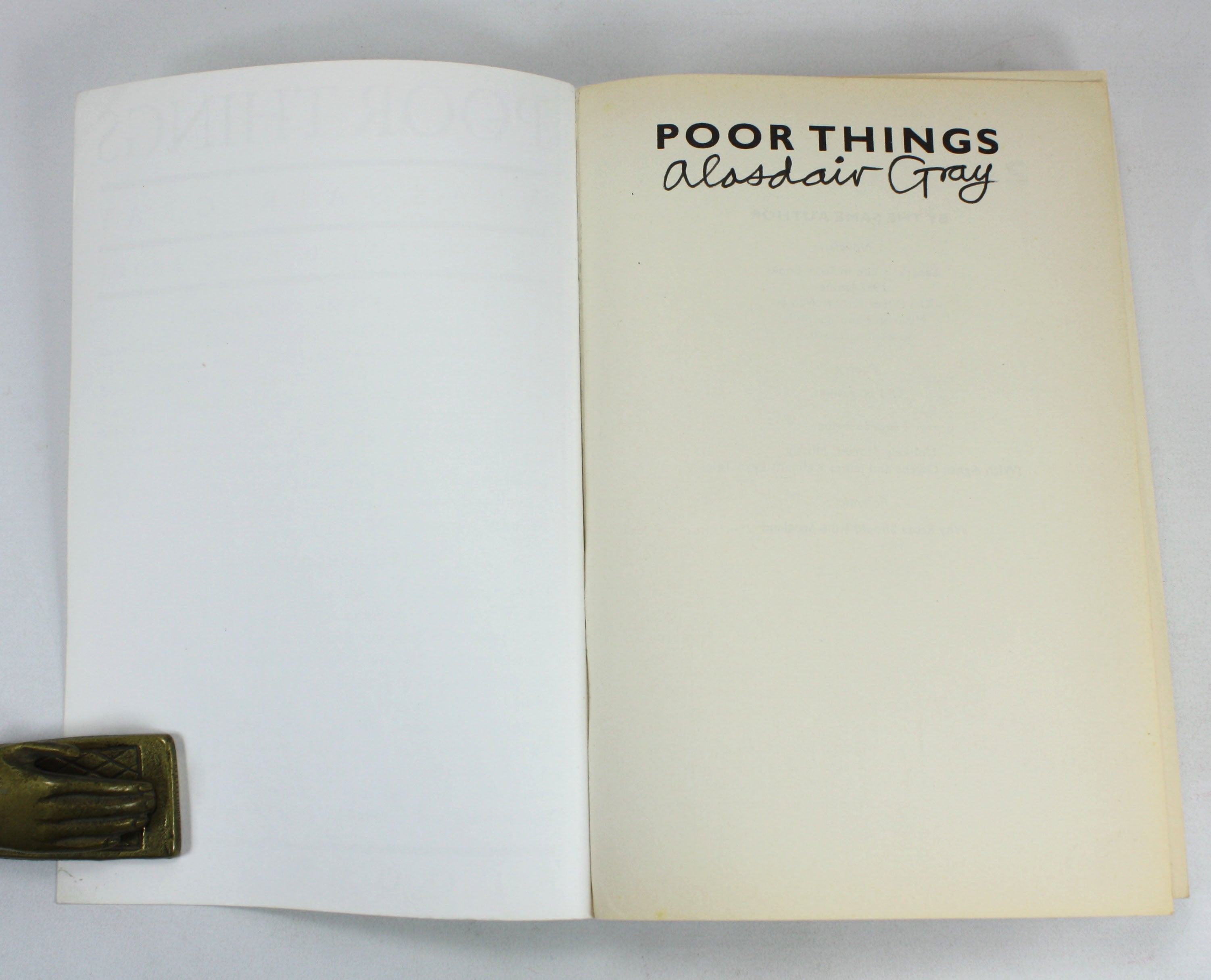 Poor Things, by Alasdair Gray; Uncorrected Signed Book Proof, 1992 Pro ...