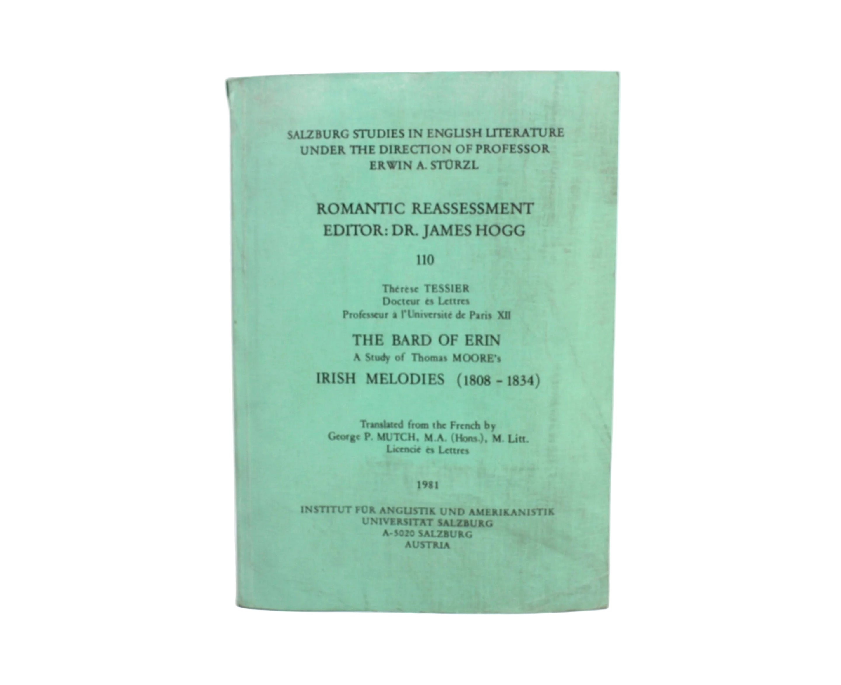 Salzburg Studies: Romantic Reassessment, ed. James Hogg; The Bard of E ...
