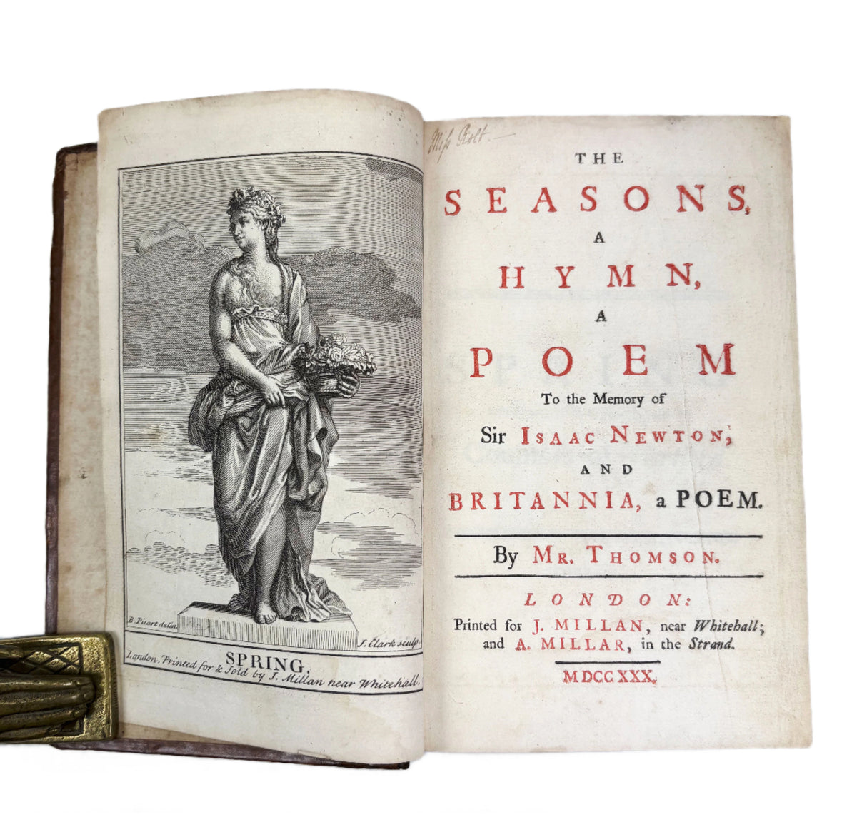 The Seasons, A Hymn, A Poem, To the Memory of Sir Isaac Newton, and Br ...