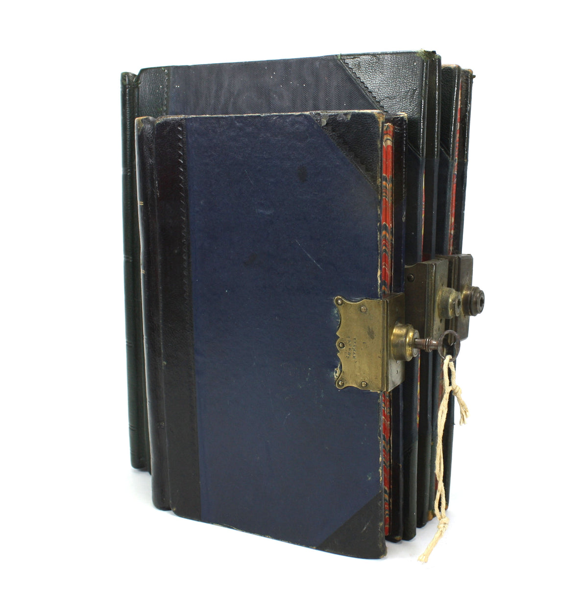 Vintage Accounts Ledger Books, A Group of 3 Ledgers with Brass Brahma ...