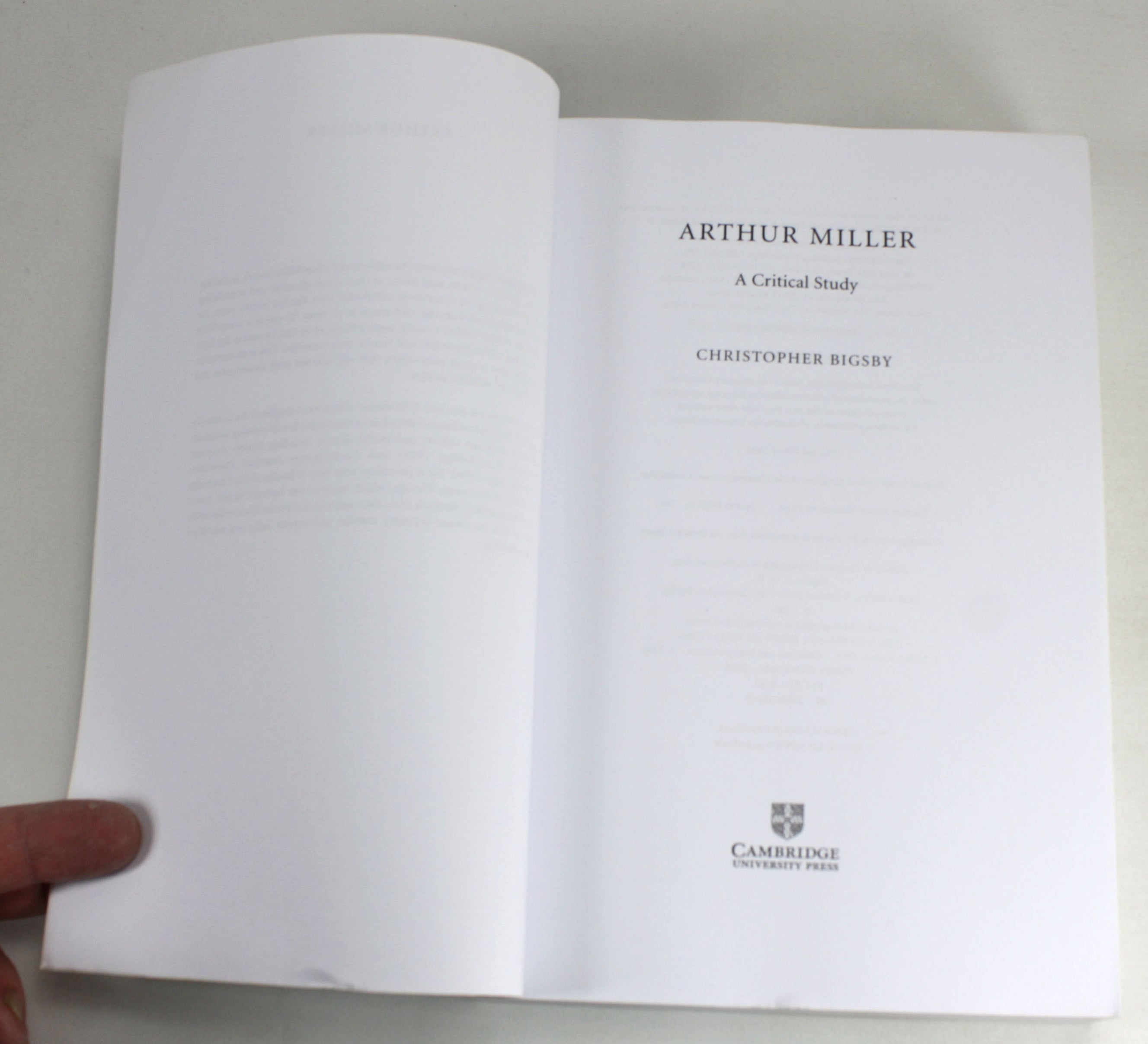 Arthur Miller; A Critical Study, by Christopher Bigsby, 2005 — Lanna ...