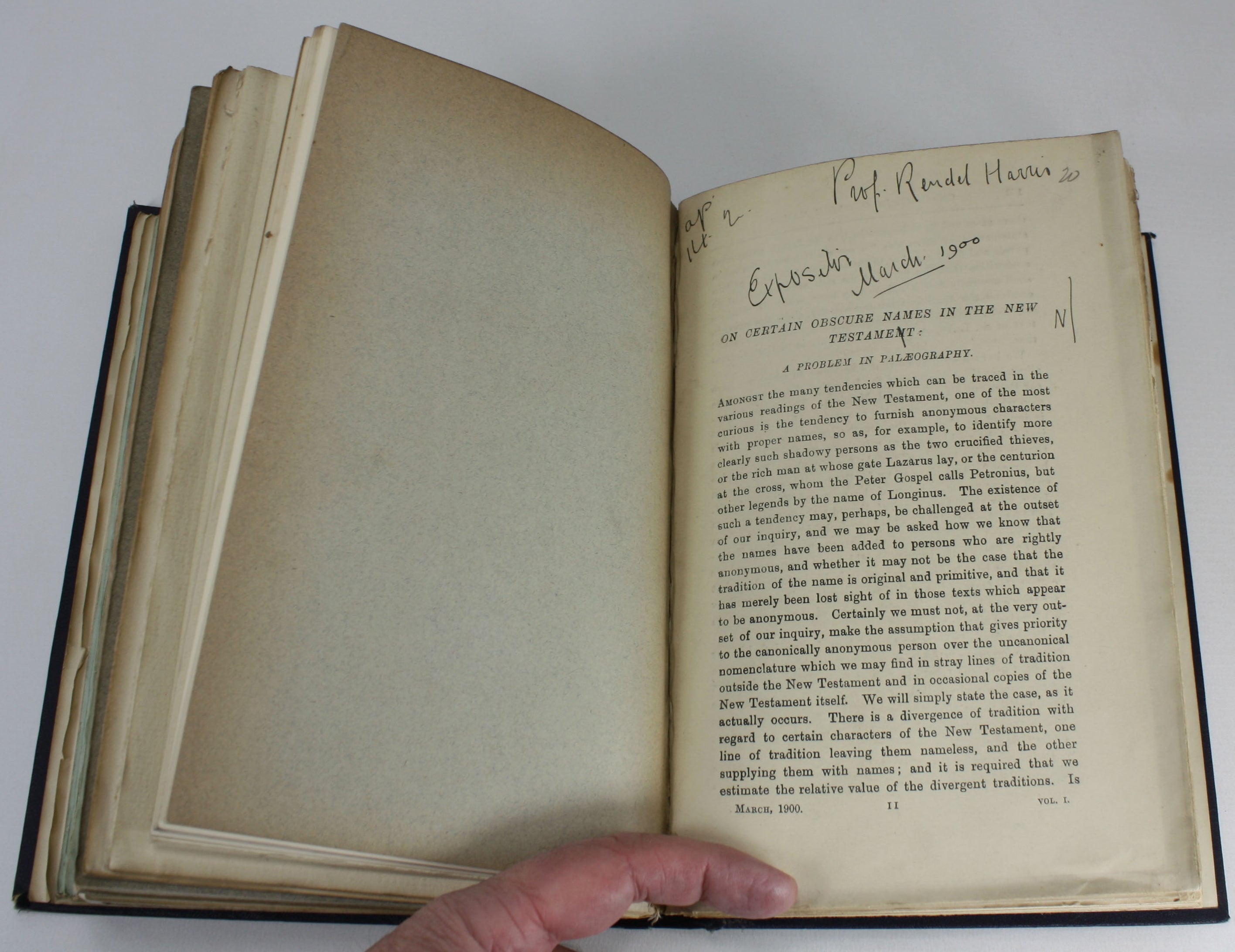 Bound Collection of Biblical Pamphlets, 1914. Collated by James Hope M ...