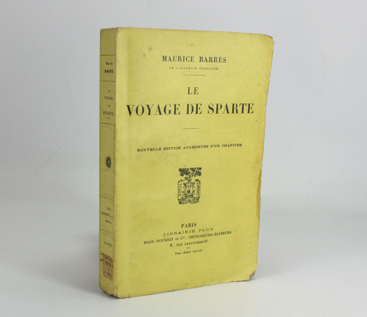 Le Voyage de Sparte, Maurice Barres, Plon, Paris, 1922 — Lanna Antique