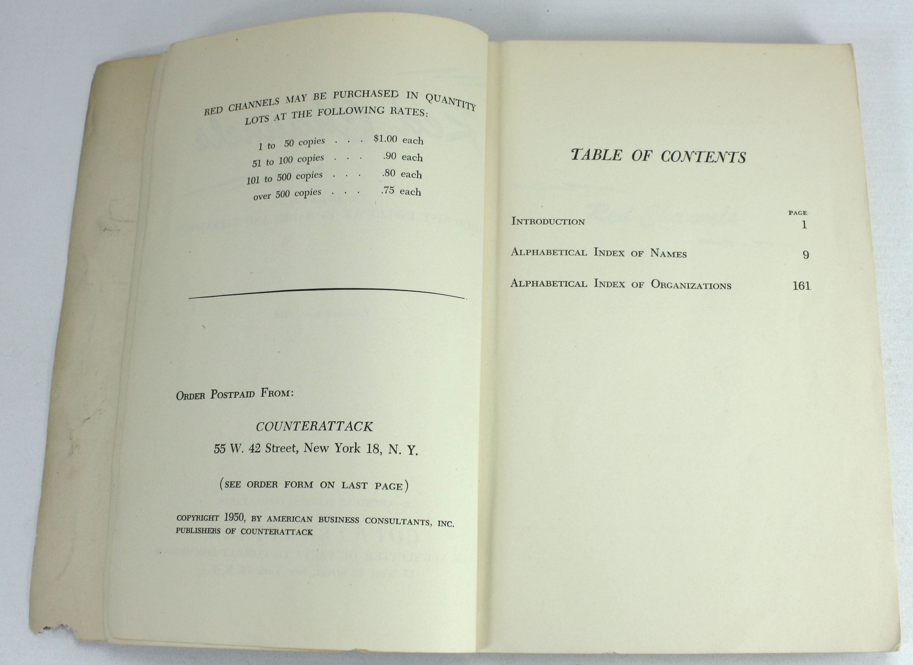 Red Channels; The Report of Communist Influence in Radio and Televisio ...